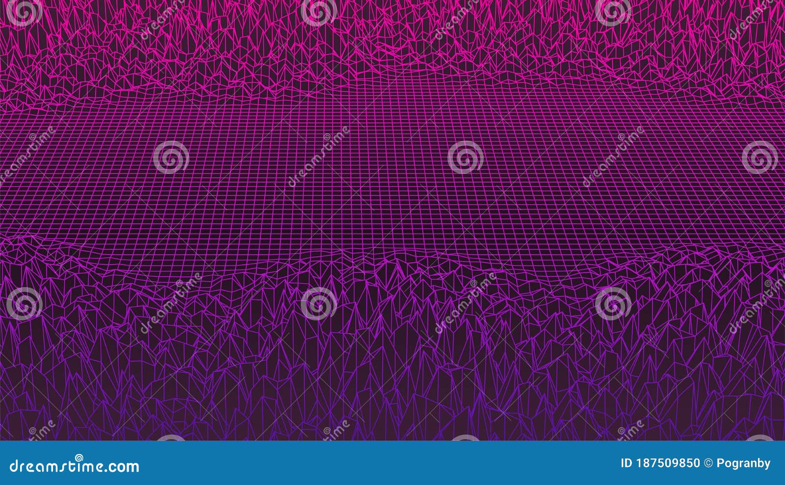 Synthwave Background. Pink 80s Grid Backdrop. Geometric 3d Landscape ...