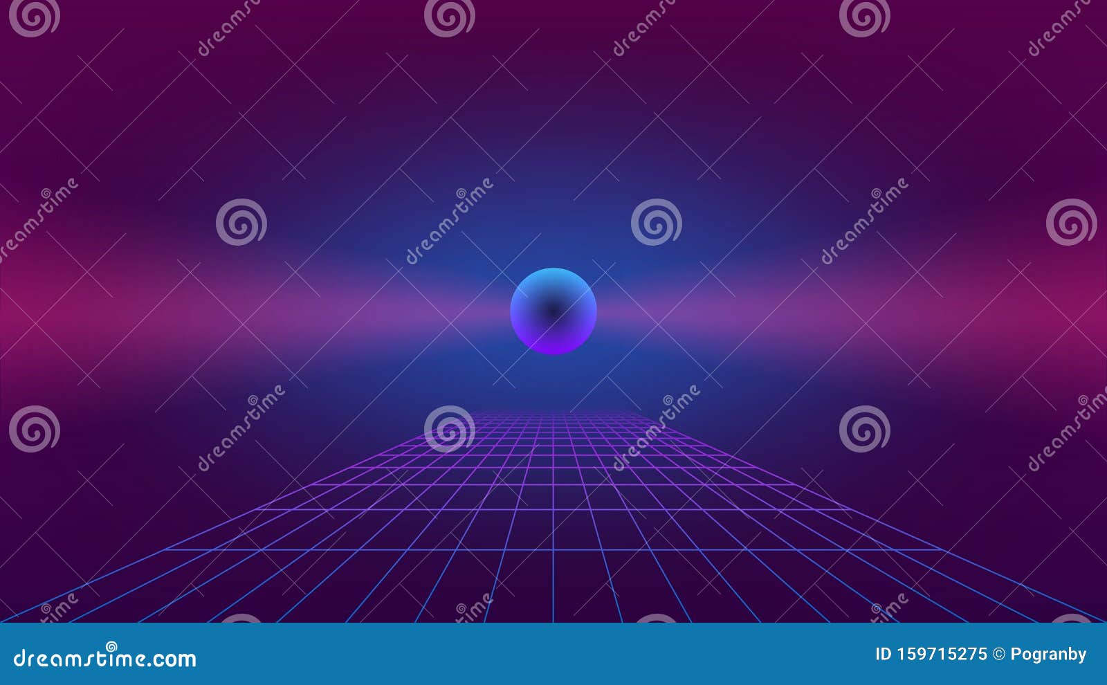 Synthwave Background. 80s Retro Style Cartoon Vector | CartoonDealer ...