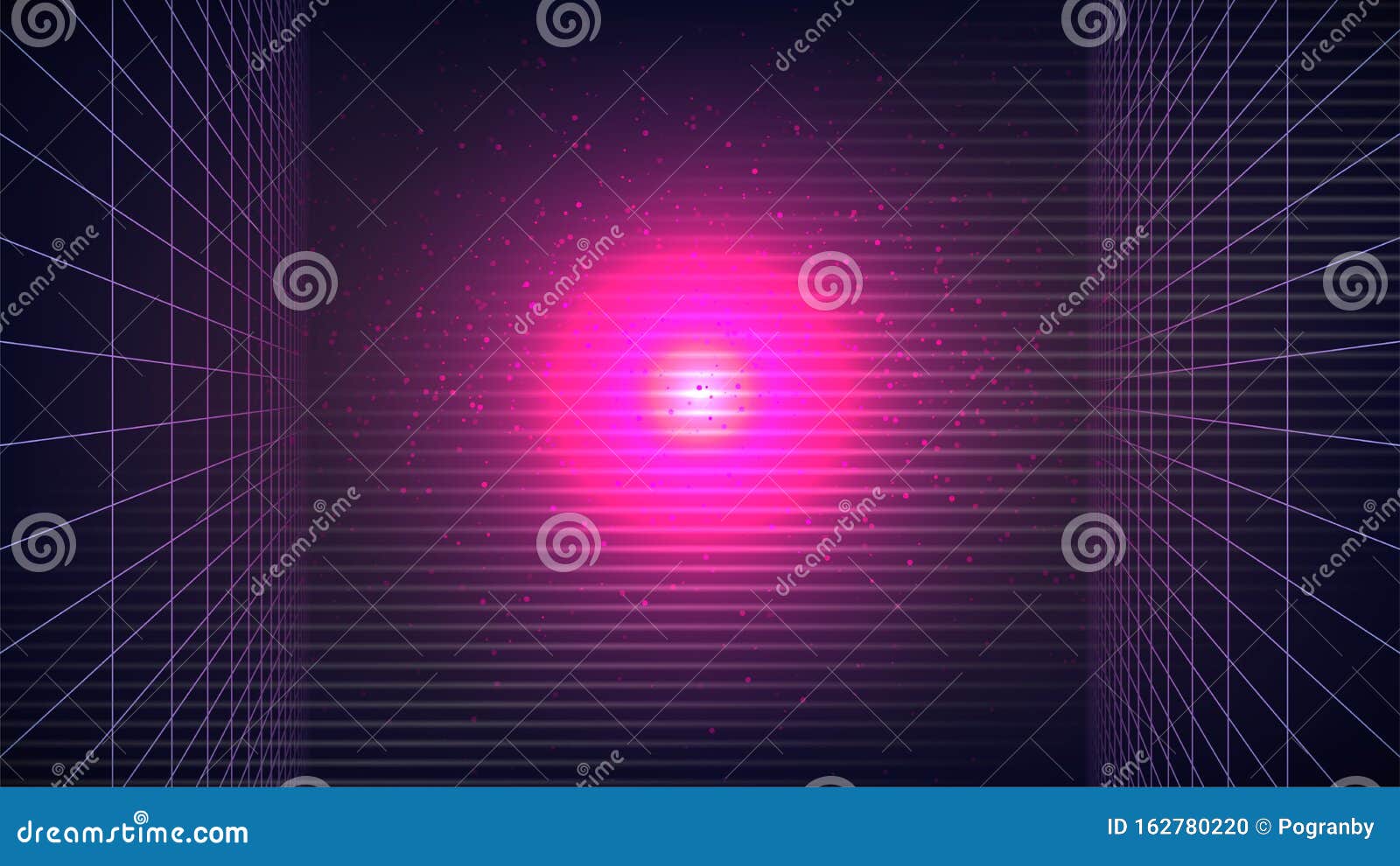 Synthwave Flyer Design. Retrowave Sun On Starry Space Background With ...