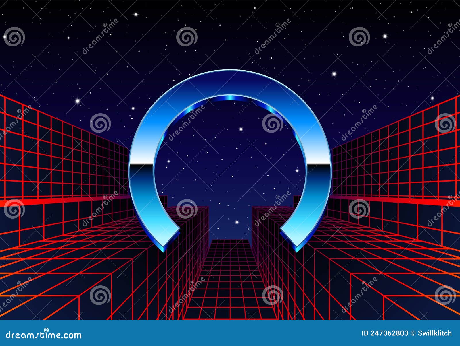 Synthwave Chrome Font. 80s Sci-fi Retro Style Vector Illustration ...