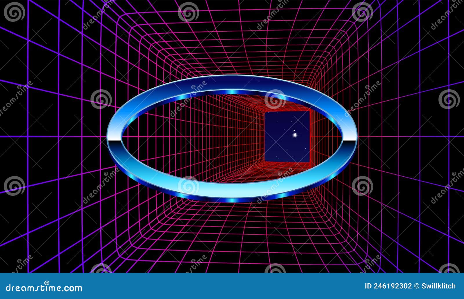 Synthwave Frame with Chrome Ellipse and 80s Styled Synthwave Arcade ...