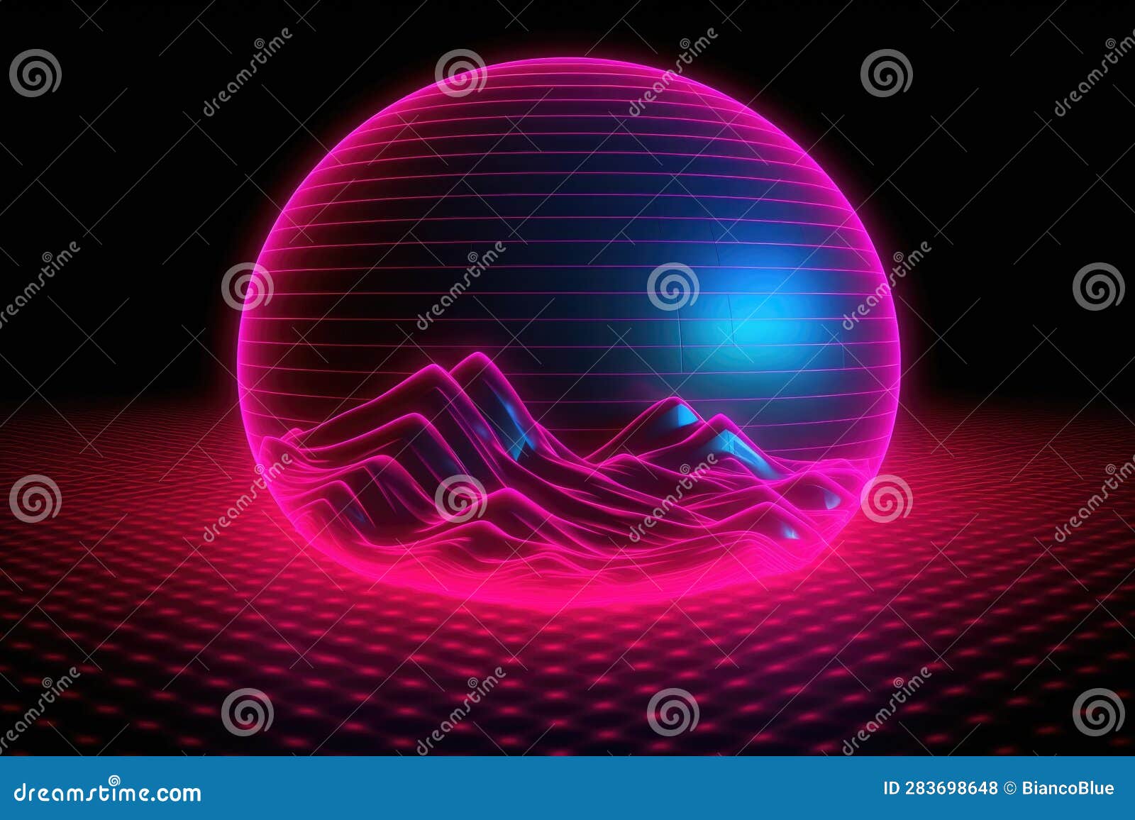 Synthwave Half Circle, Photorealistic. Generative AI Weber. Stock ...