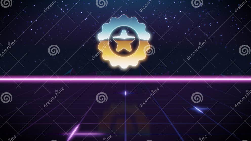 Synthwave Retro Design Icon of Badge Stock Illustration - Illustration ...