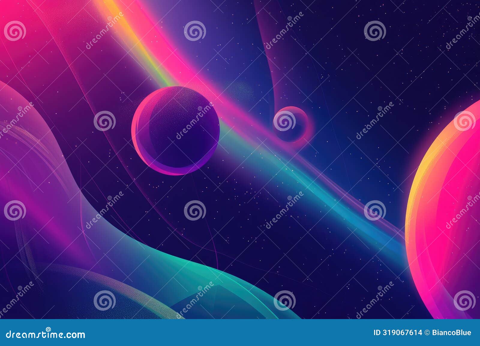 Synthwave Retro Futurism Planet Landscape. AIG51A Stock Photo - Image ...