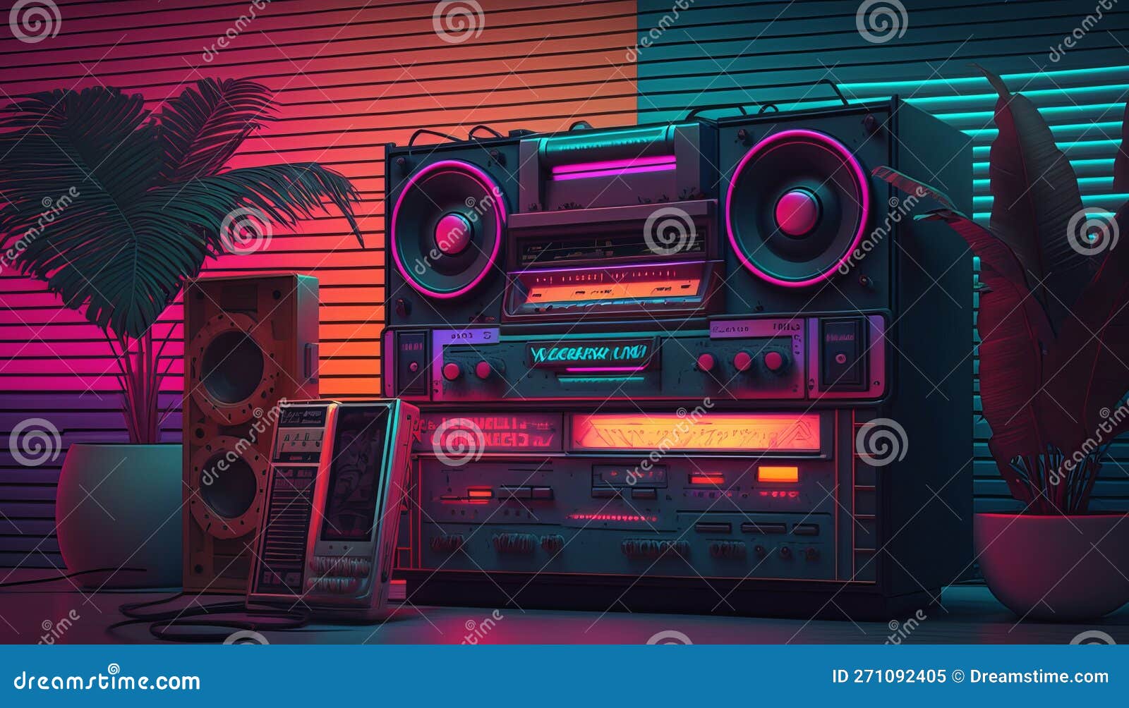 Synthwave 80s Retro Design. Detalied Retro Background Style 80s. AI ...