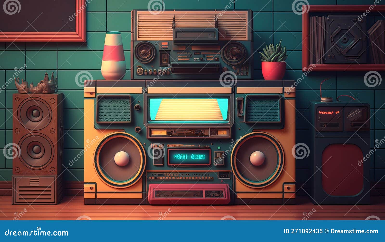 Synthwave 80s Retro Design. Detalied Retro Background Style 80s. AI ...