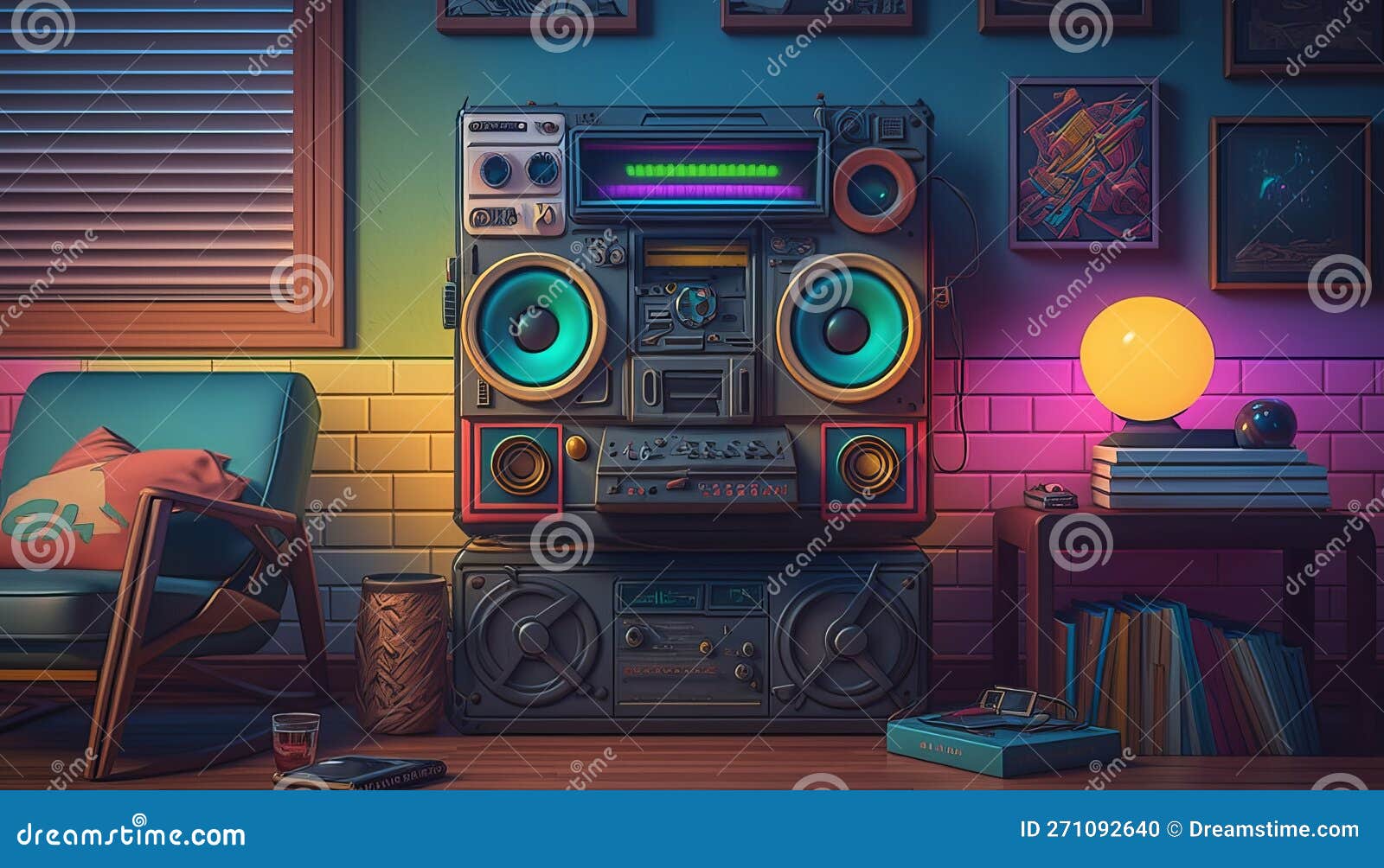 Synthwave 80s Retro Design. Detalied Retro Background Style 80s. AI ...