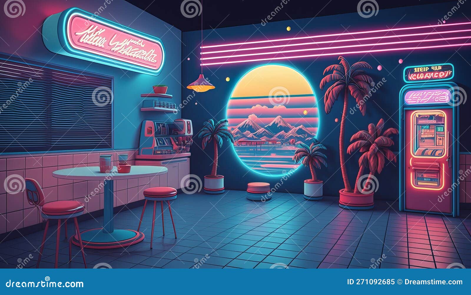 Synthwave 80s Retro Design. Detalied Retro Background Style 80s. AI ...