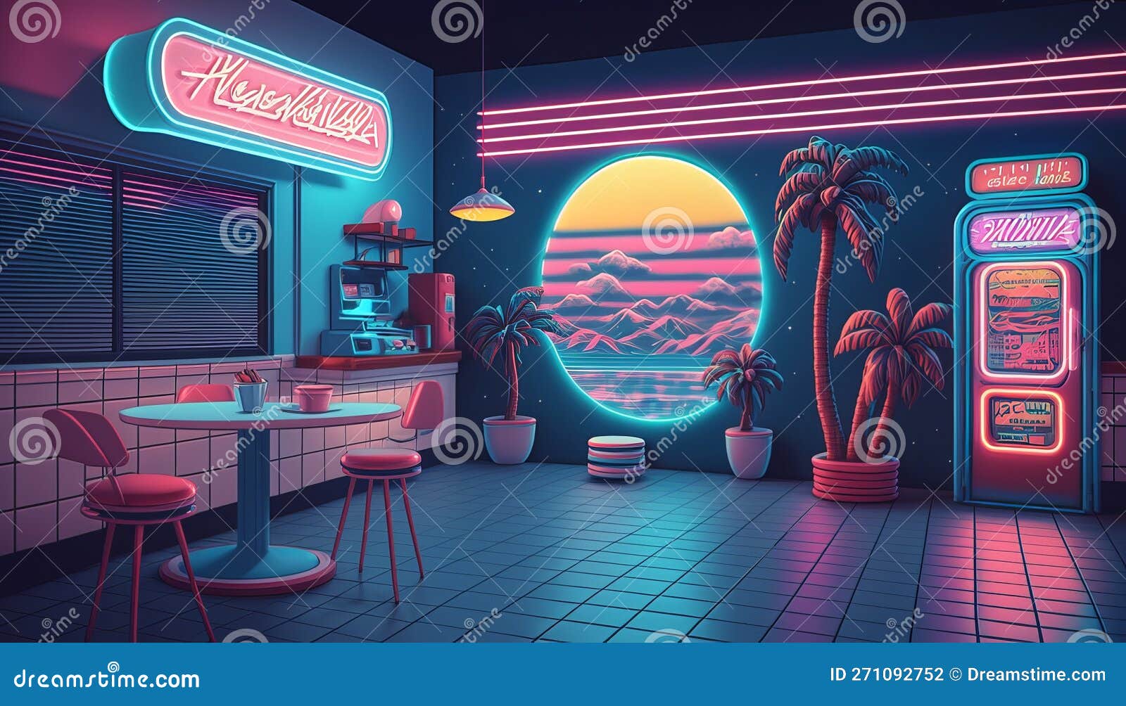 Synthwave 80s Retro Design. Detalied Retro Background Style 80s. AI ...