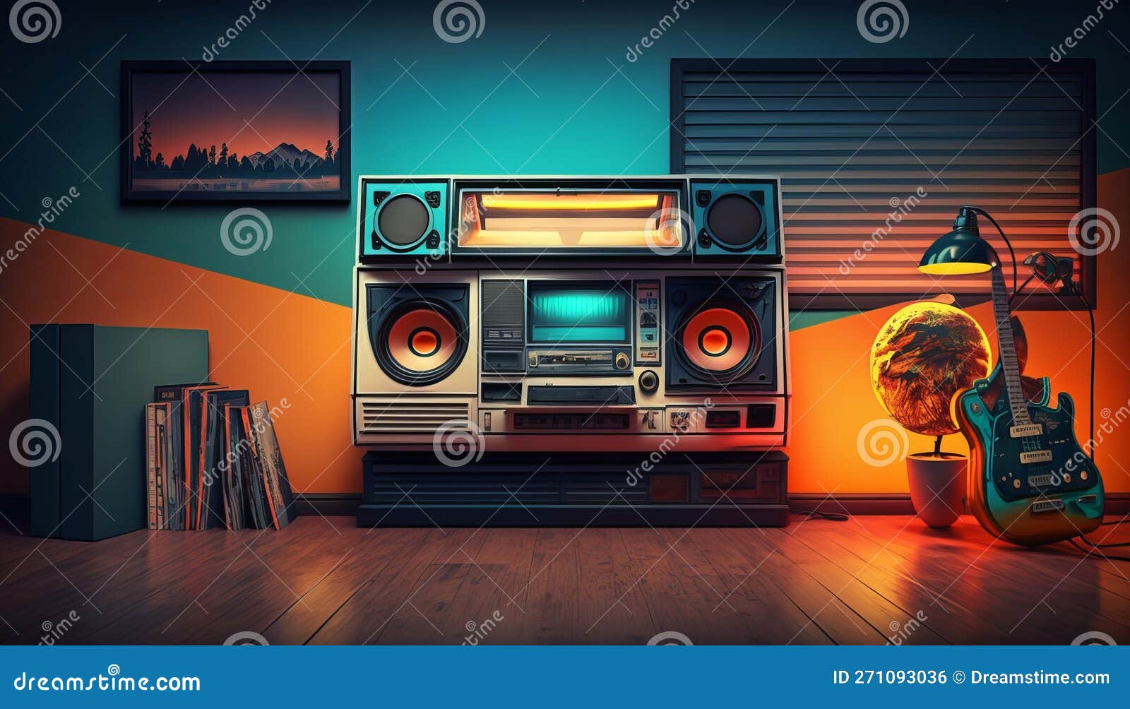 Synthwave 80s Retro Design. Detalied Retro Background Style 80s. AI ...