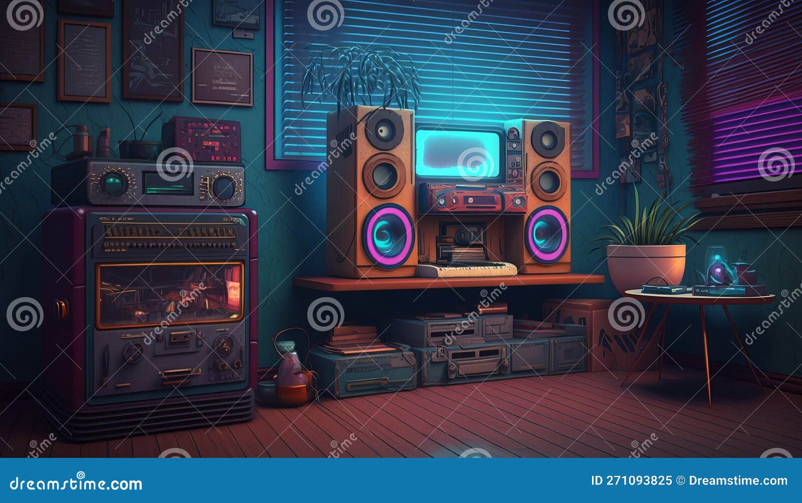 Synthwave 80s Retro Design. Detalied Retro Background Style 80s. AI ...