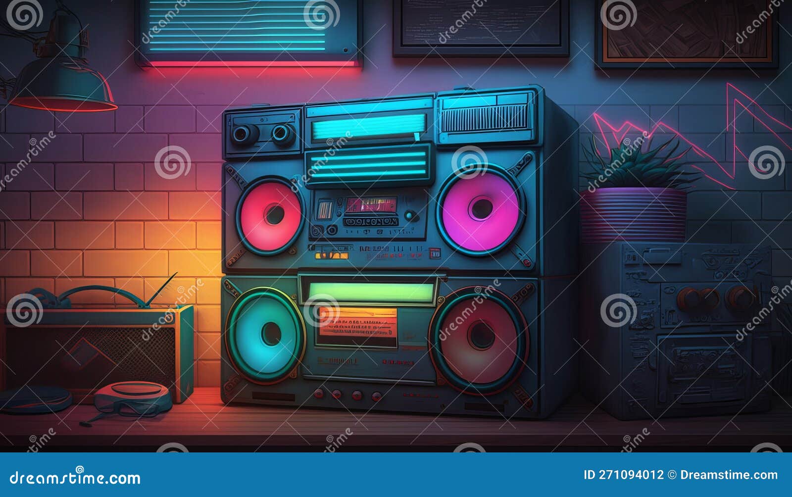 Synthwave 80s Retro Design. Detalied Retro Background Style 80s. AI ...