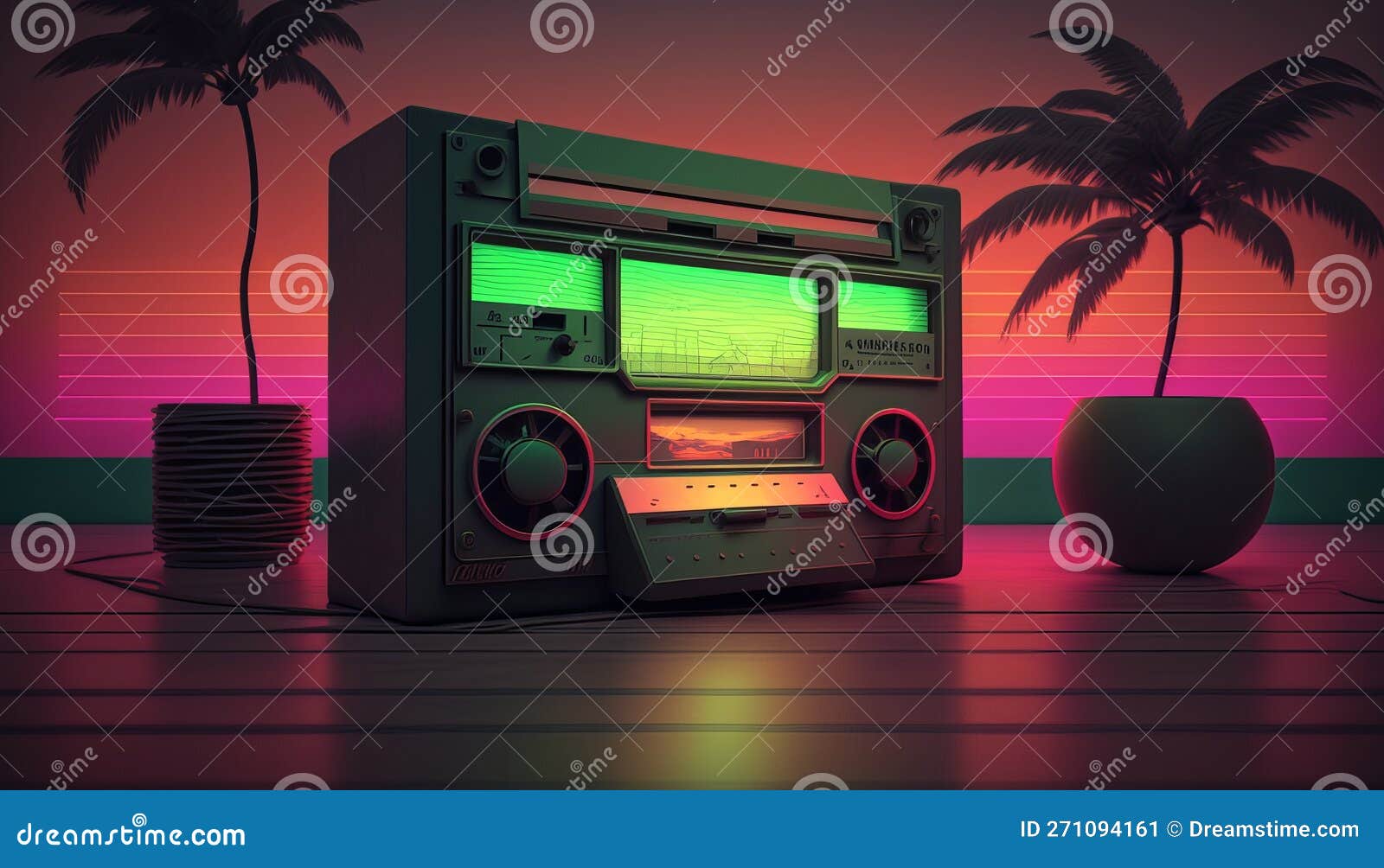 Synthwave 80s Retro Design. Detalied Retro Background Style 80s. AI ...
