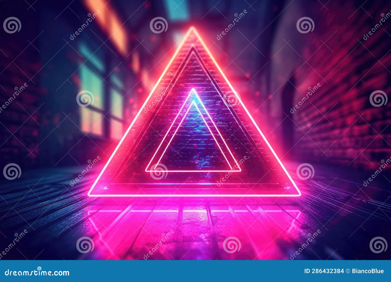 Synthwave Triangle, Photorealistic. Generative AI Weber. Stock ...