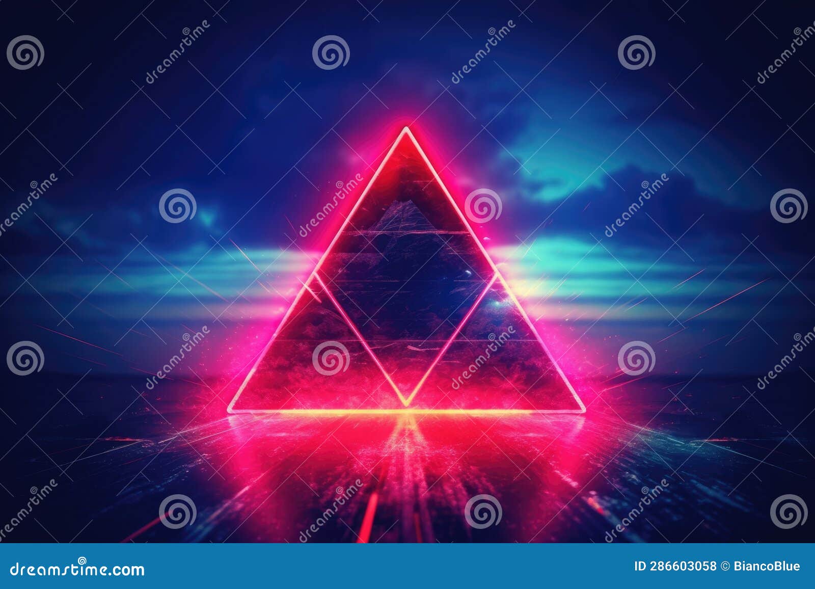 Synthwave Triangle, Photorealistic. Generative AI Weber. Stock ...