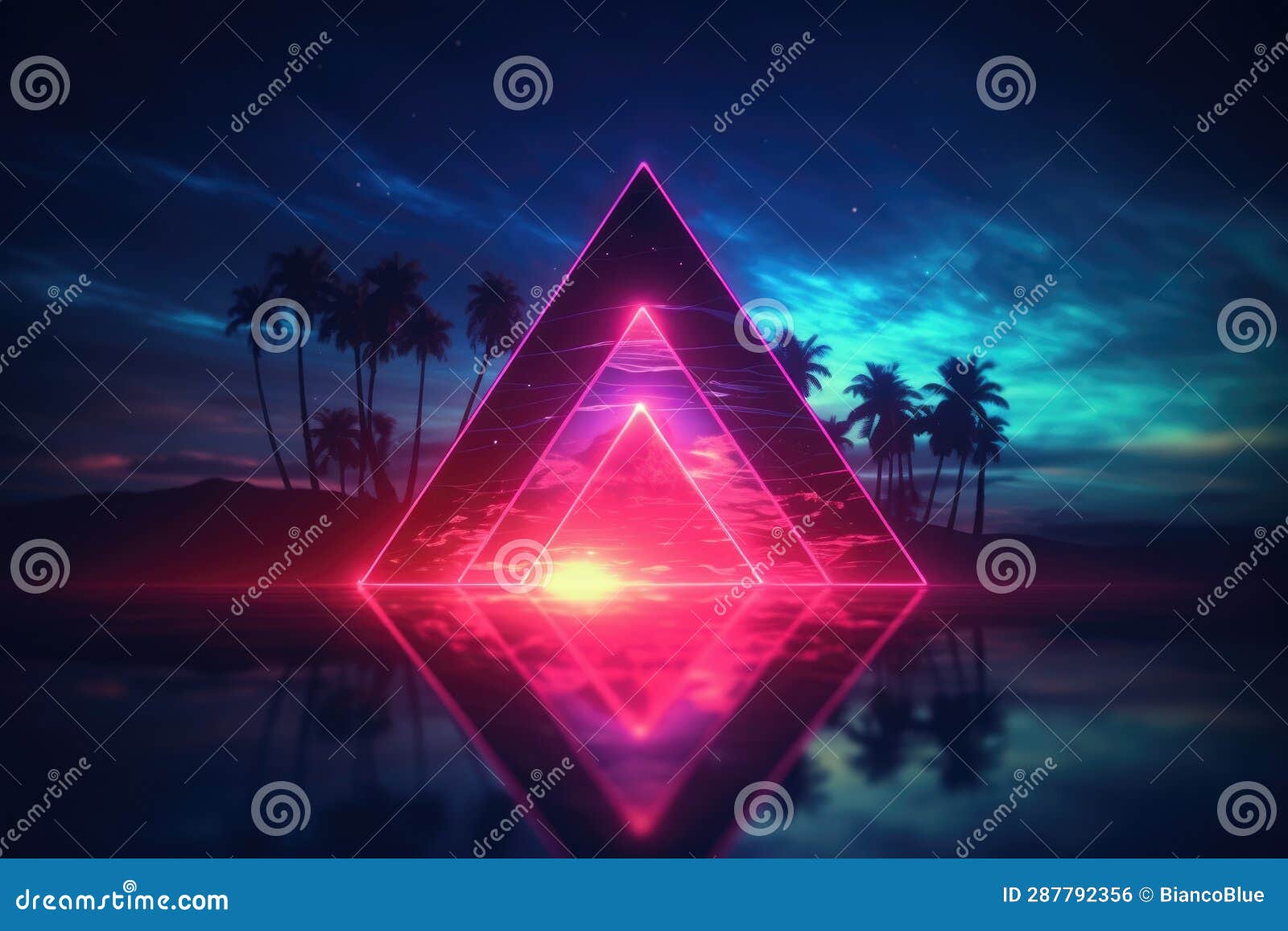 Synthwave Triangle, Photorealistic. Generative AI Weber. Stock ...