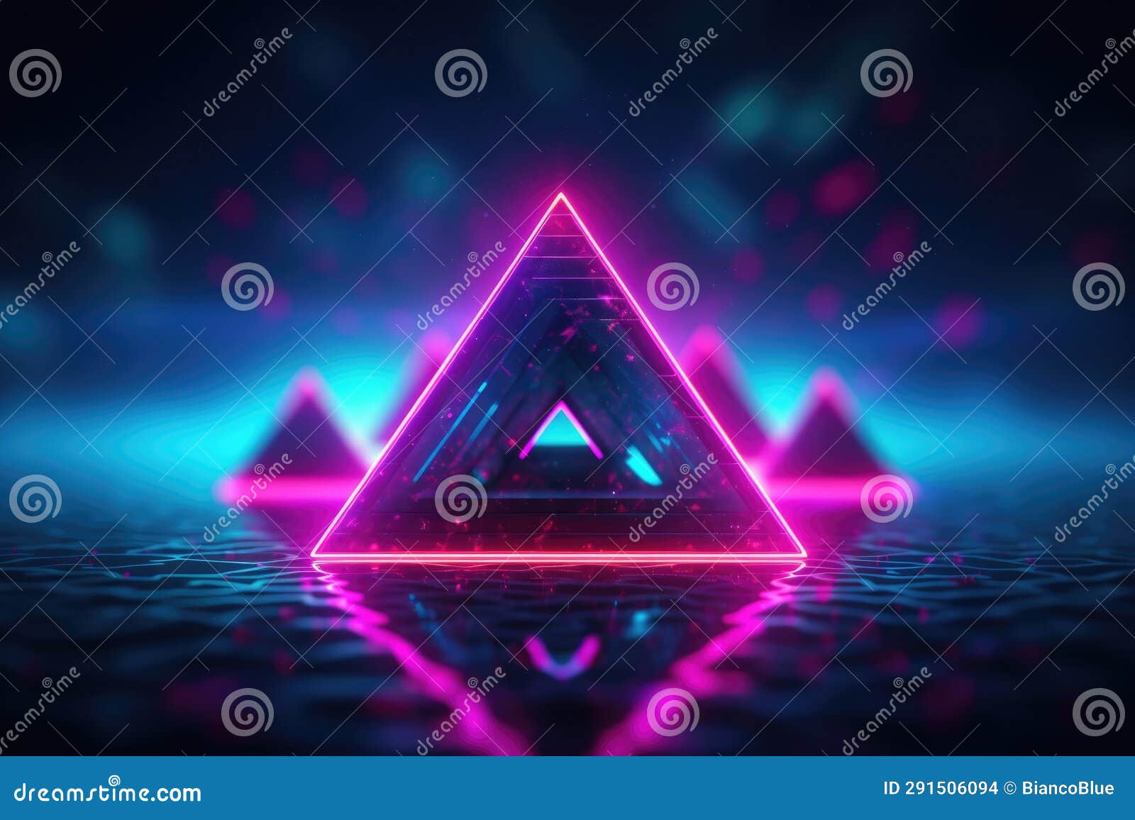 Synthwave Triangle, Photorealistic. Generative AI Weber. Stock ...