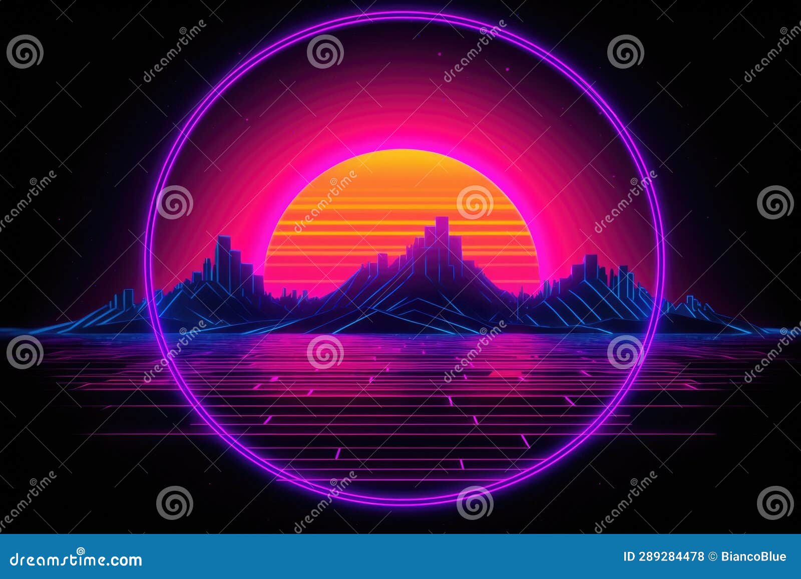 Synthwave Triangle, Photorealistic. Generative AI Weber. Stock ...