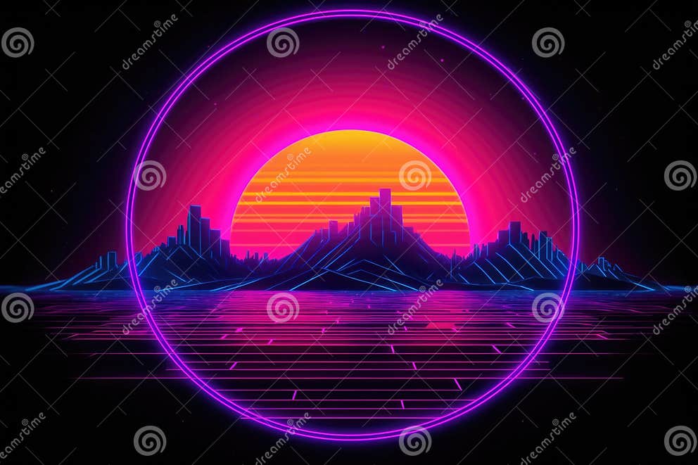 Synthwave Triangle, Photorealistic. Generative AI Weber. Stock ...