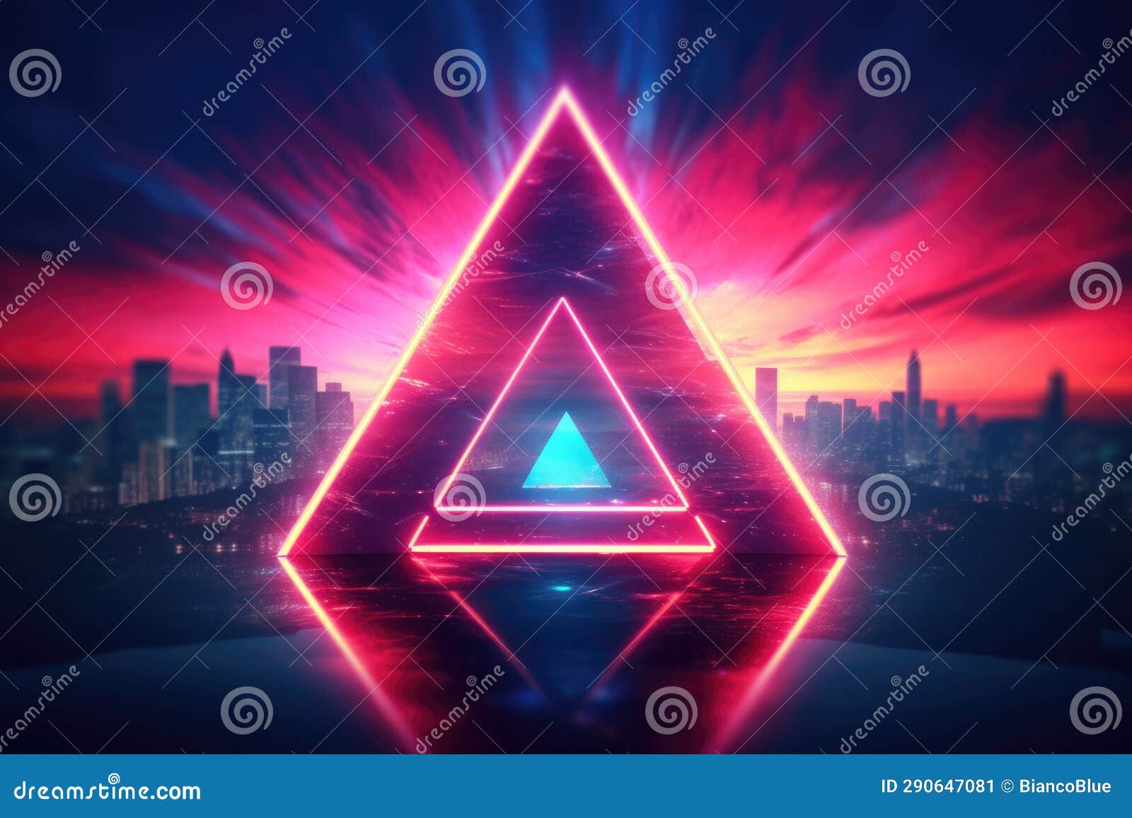 Synthwave Triangle, Photorealistic. Generative AI Weber. Stock ...