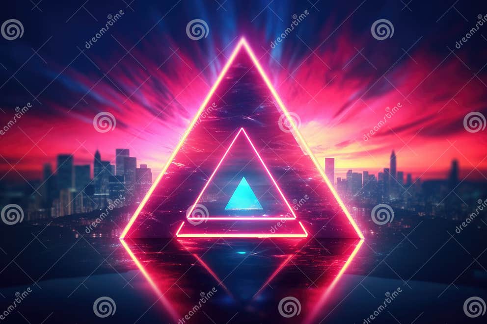 Synthwave Triangle, Photorealistic. Generative AI Weber. Stock ...