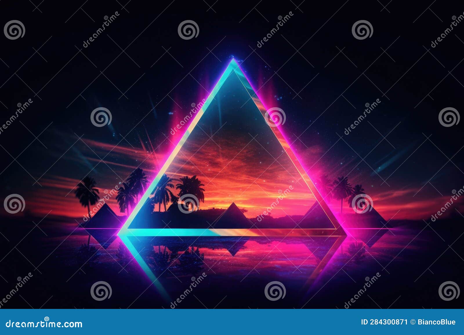 Synthwave Triangle, Photorealistic. Generative AI Weber. Stock ...