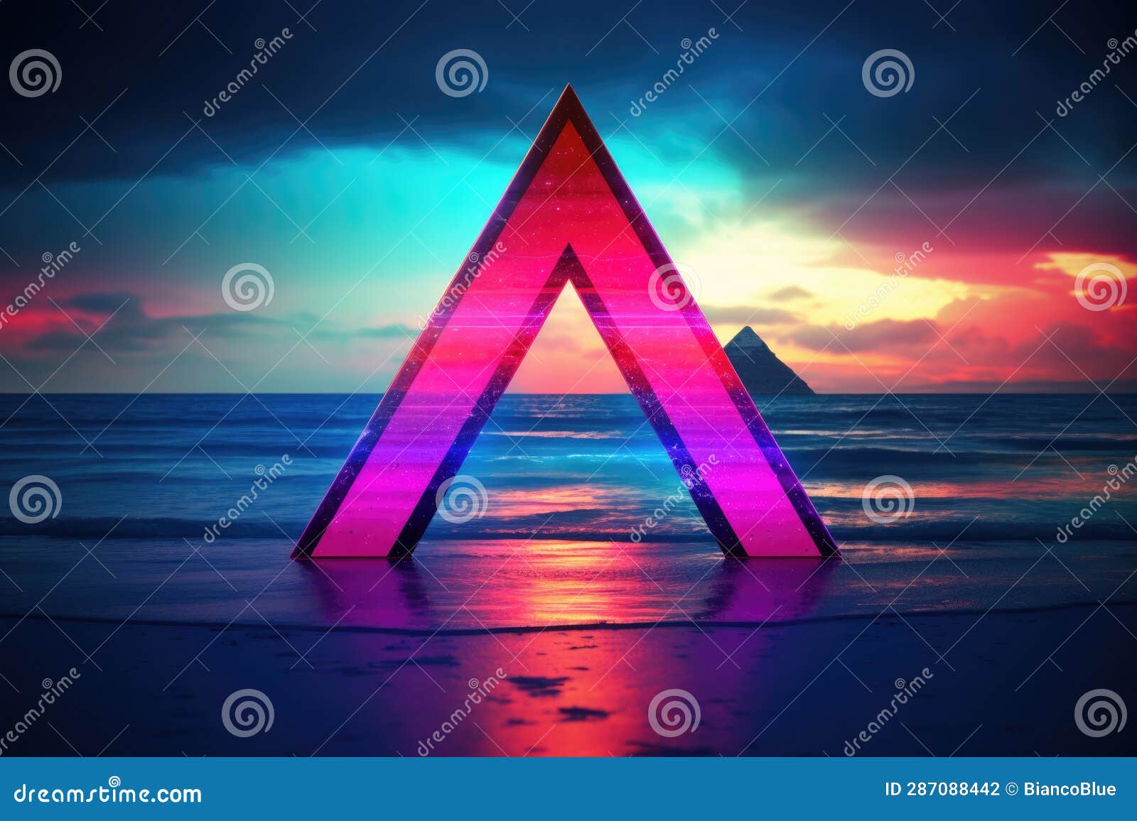 Synthwave Triangle, Photorealistic. Generative AI Weber. Stock ...