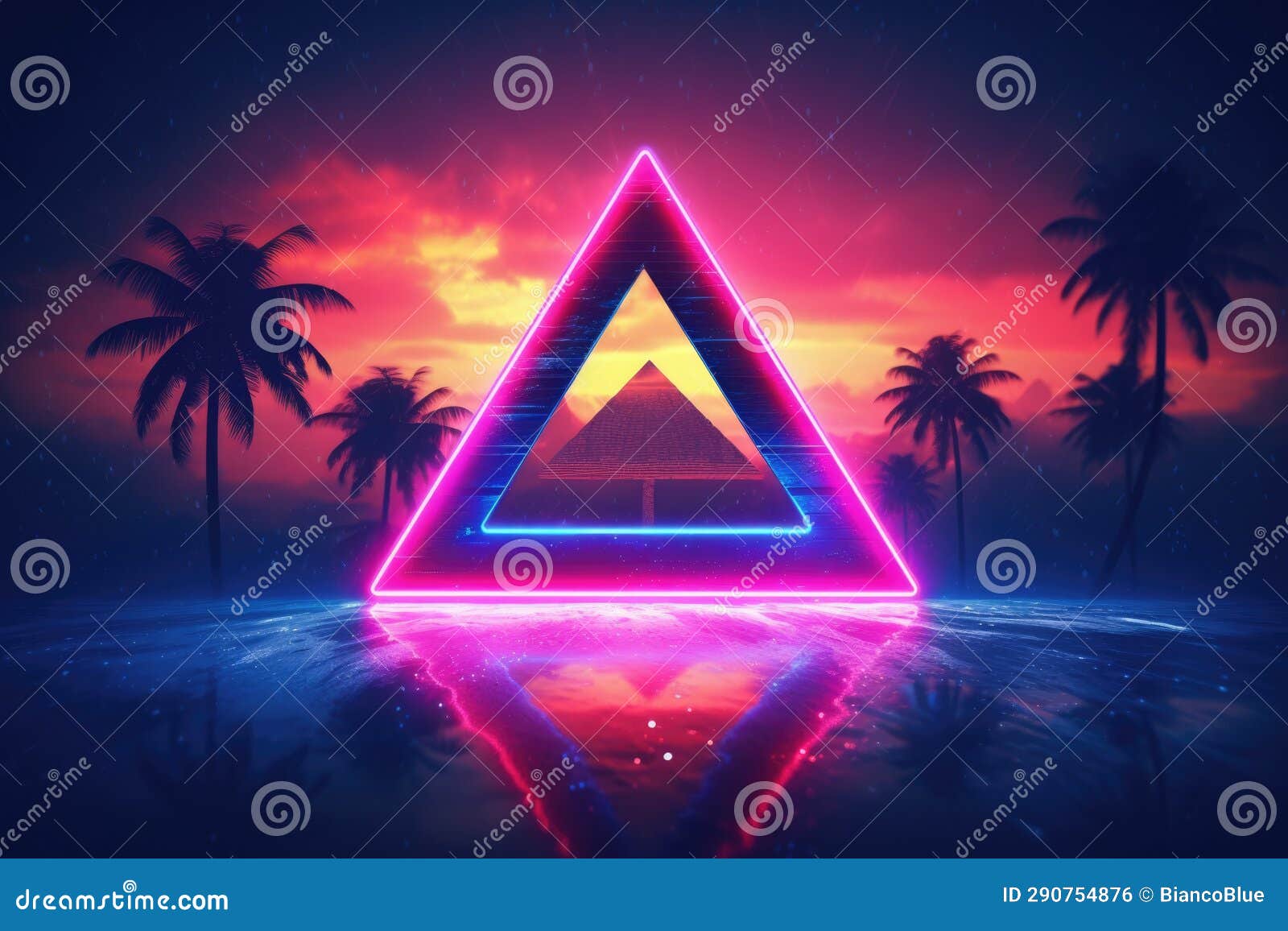 Synthwave Triangle, Photorealistic. Generative AI Weber. Stock ...