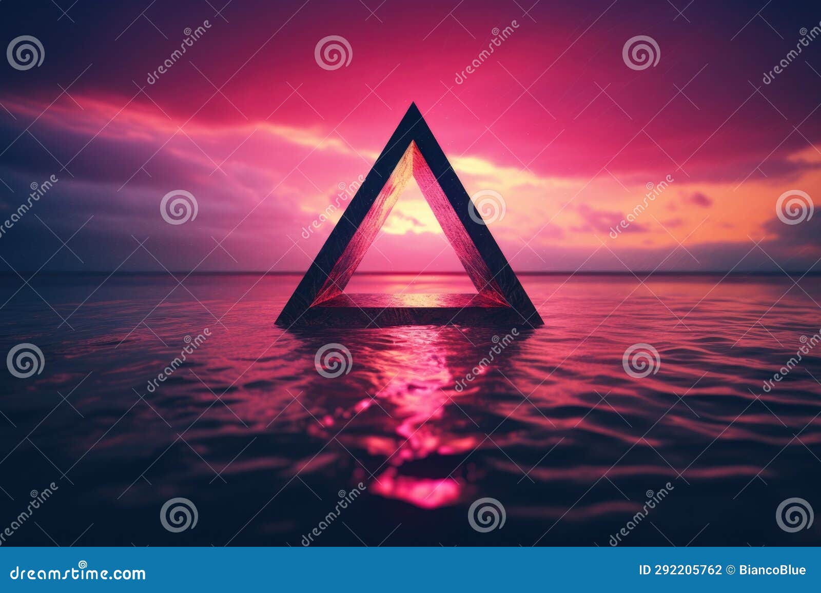 Synthwave Triangle, Photorealistic. Generative AI Weber. Stock ...