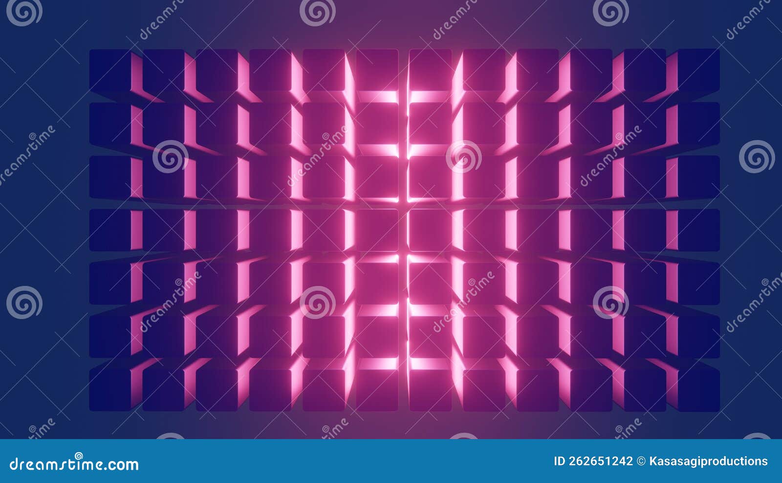 Synthwave Vaporwave Retro Cyberpunk Style Glowing Pink Backlit Cube ...