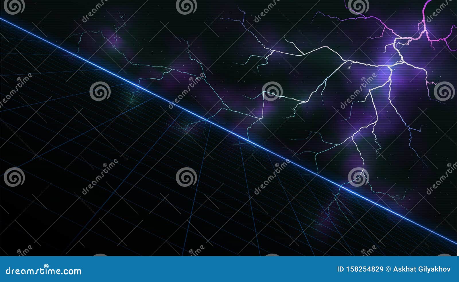 Synthwave Vaporwave Retrowave Background With Blue Laser Grid And ...