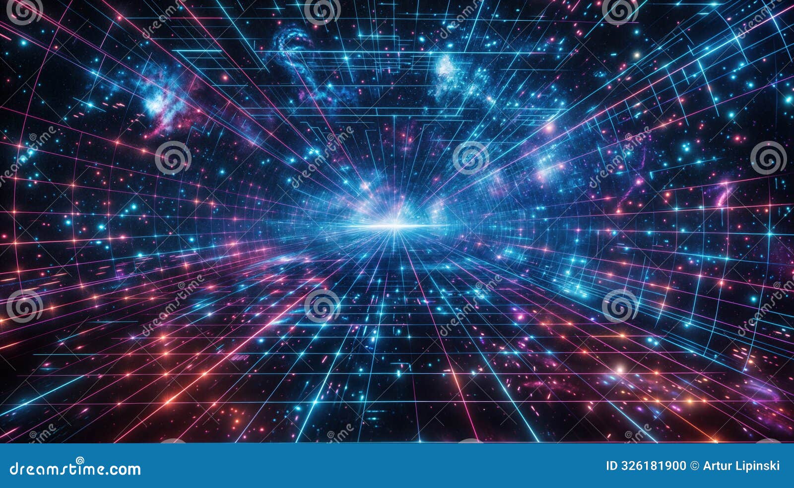 Synthwave Wireframe Network Stock Illustration - Illustration of design ...