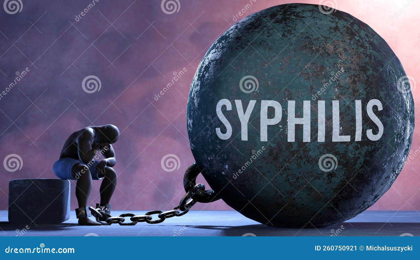 Syphilis And Life - Pictured As A Word Syphilis And A Wreck Ball To ...