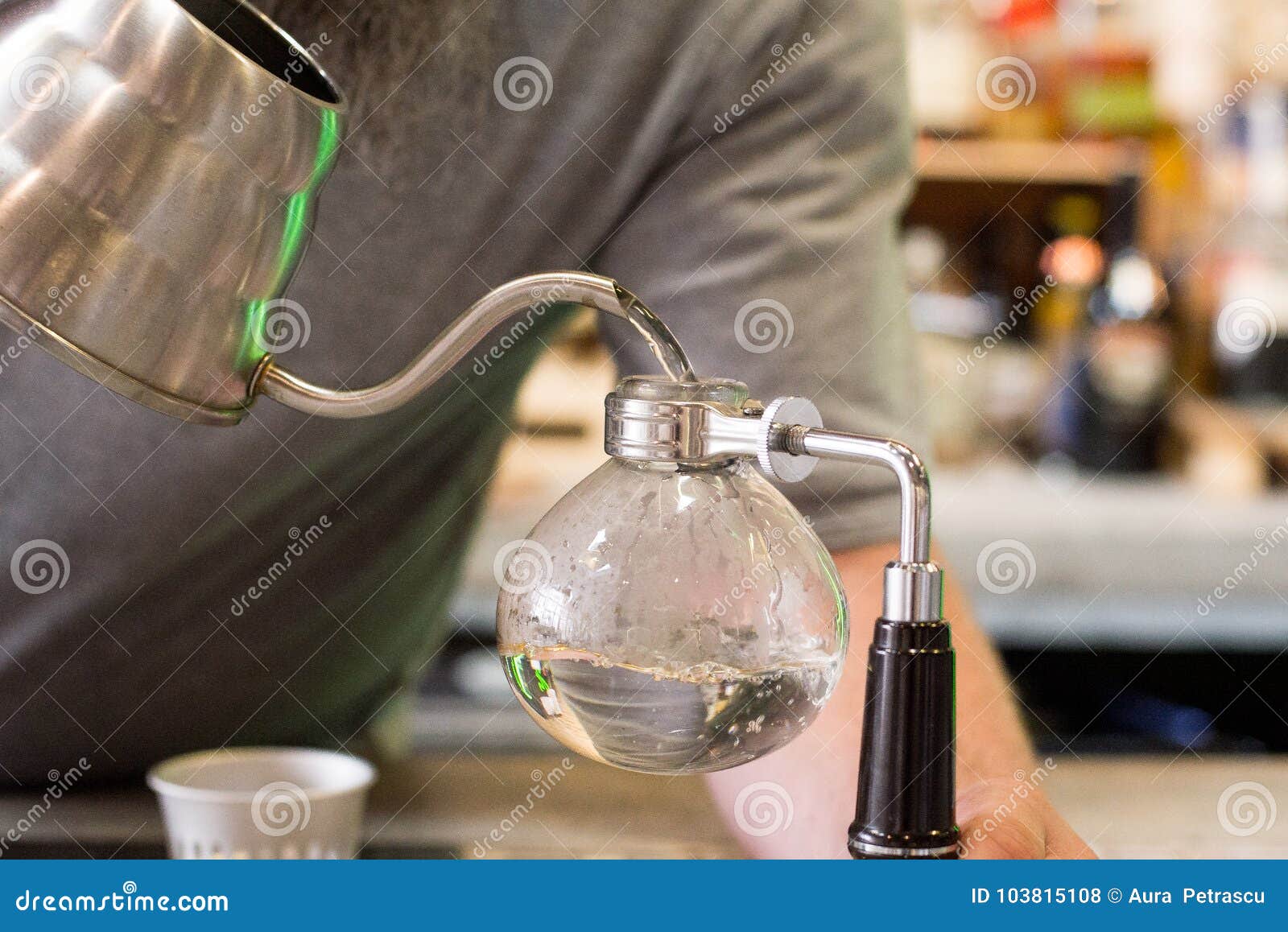 Syphon Coffee in the Making Stock Photo - Image of cafeine, white ...