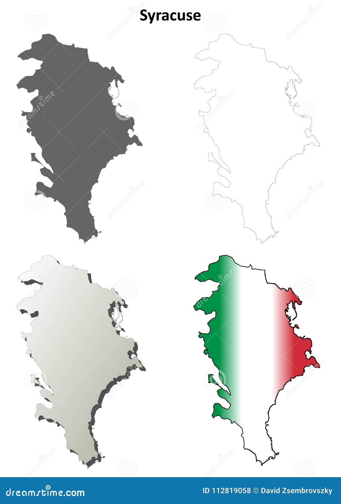 Syracuse Outline Map Cartoon Vector | CartoonDealer.com #334663581