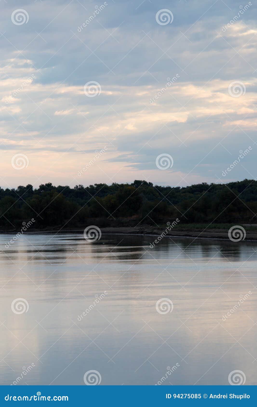 Syrdarya River at Dawn. Kazakhstan Stock Image - Image of morning ...