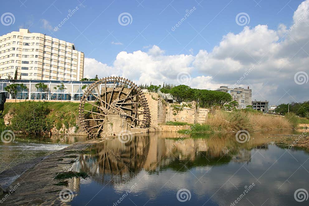 Syria stock image. Image of waterfall, river, syria, noria - 699163