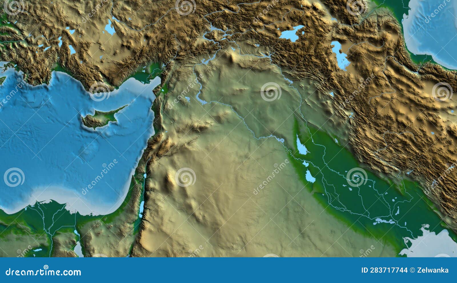 Syria area. Physical map stock illustration. Illustration of science ...