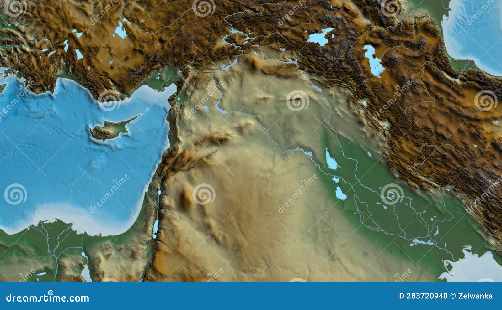 Syria area. Relief map stock illustration. Illustration of atlas ...