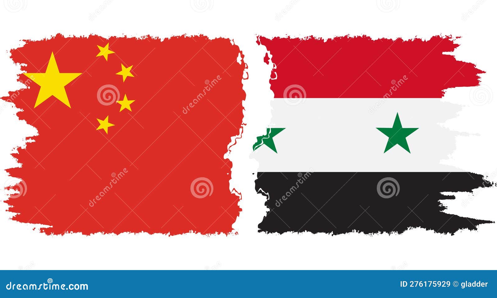 Syria and China Grunge Flags Connection Vector Stock Vector ...