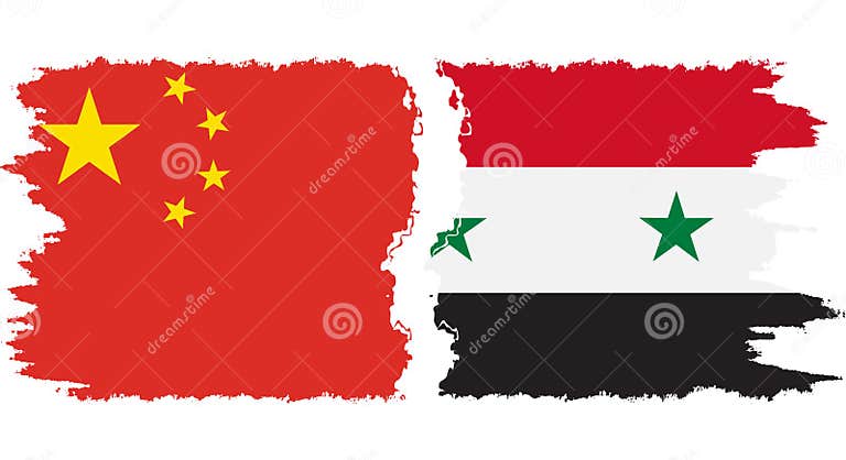 Syria and China Grunge Flags Connection Vector Stock Vector ...