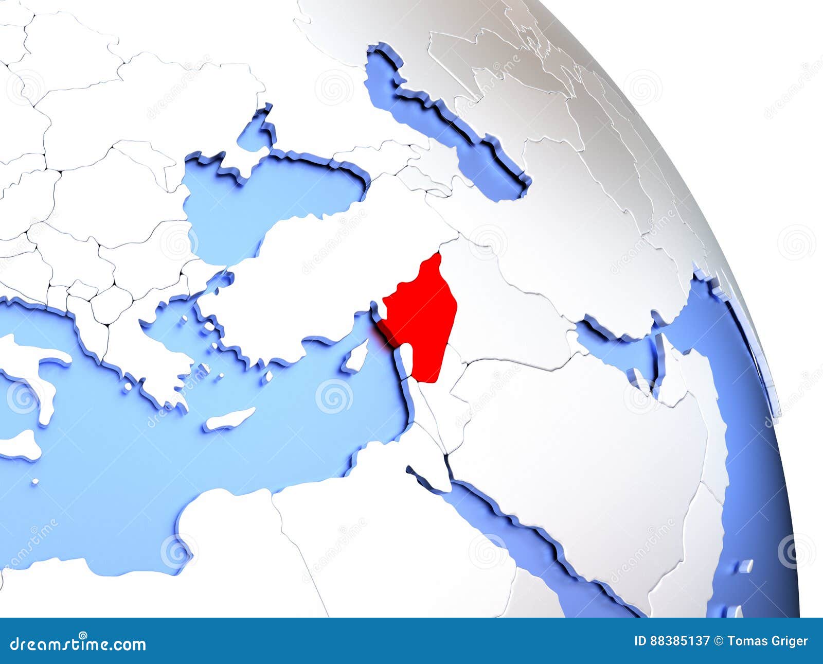 Syria on elegant globe stock illustration. Illustration of syria - 88385137