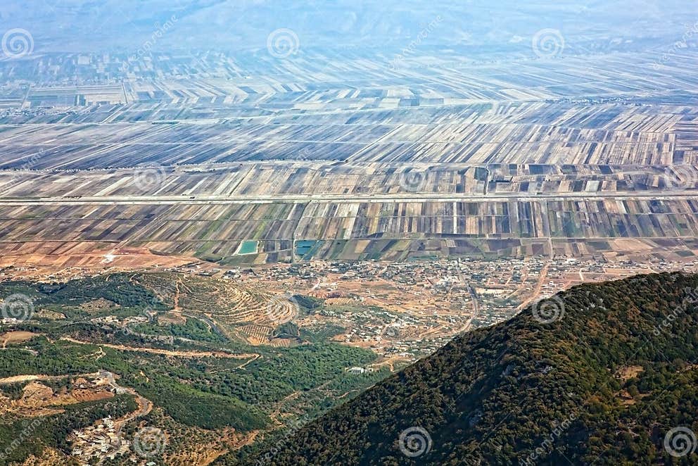 Syria - Fields with Irrigation Stock Image - Image of panorama, haze ...