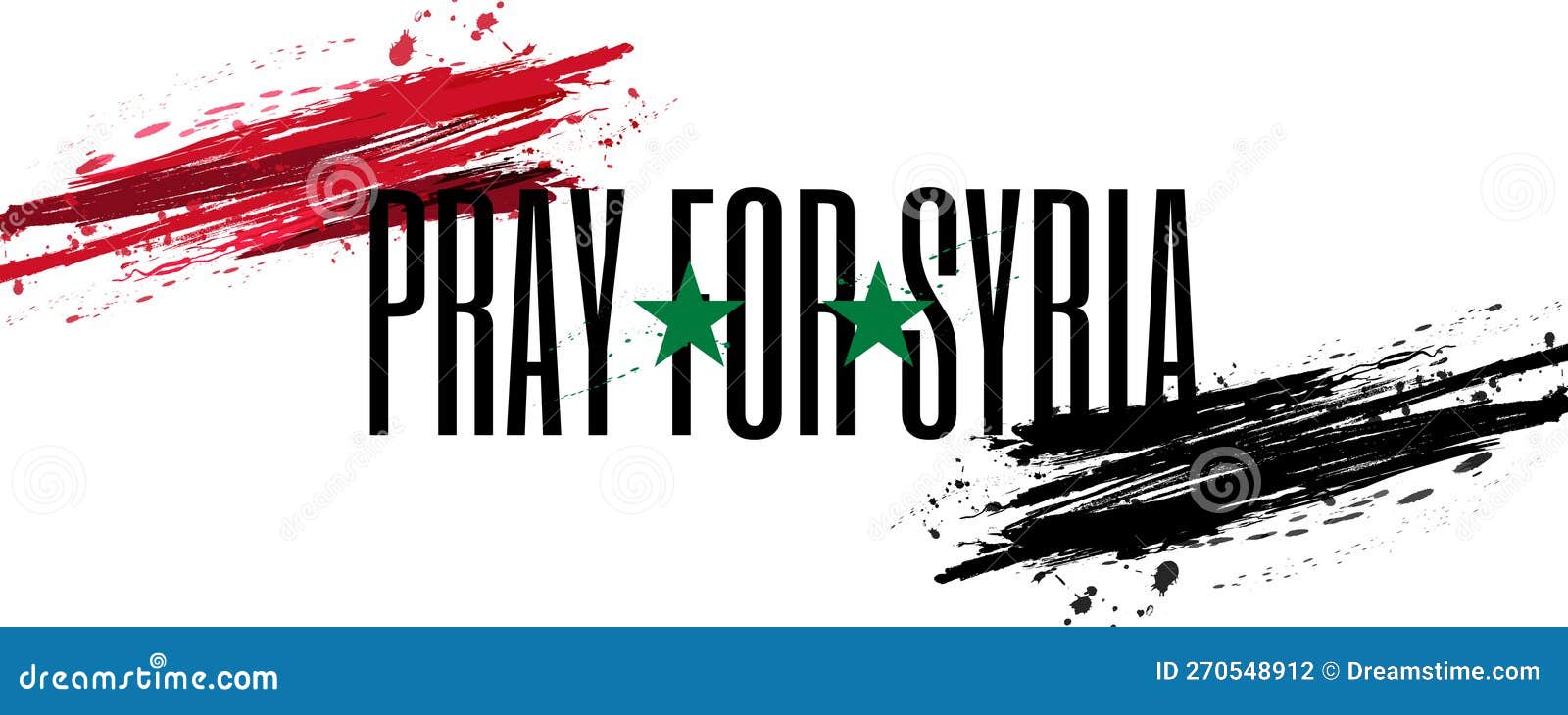 Syria Flag with Brush Effect with Pray for Syria Text Stock Vector ...