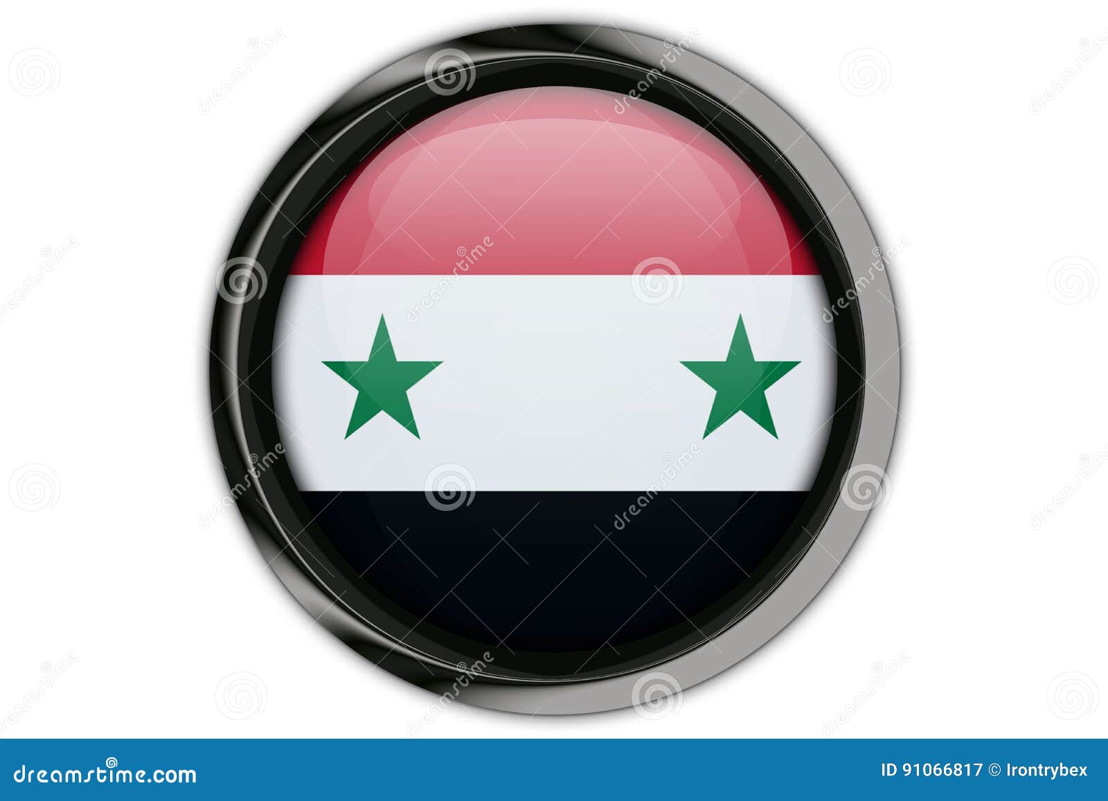 Syria Flag in the Button Pin Isolated on White Background Stock ...