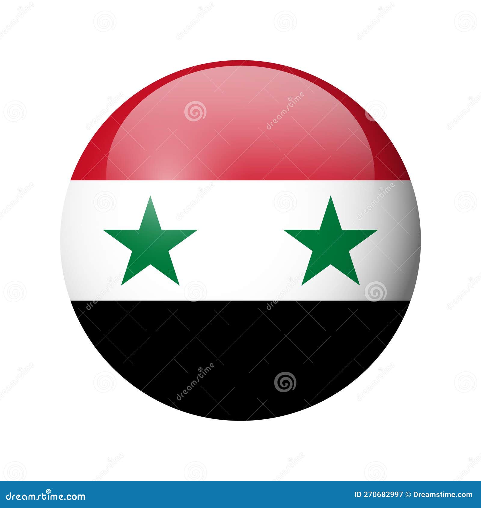 Glossy Circle Badge Flag of Syria Stock Vector - Illustration of ...