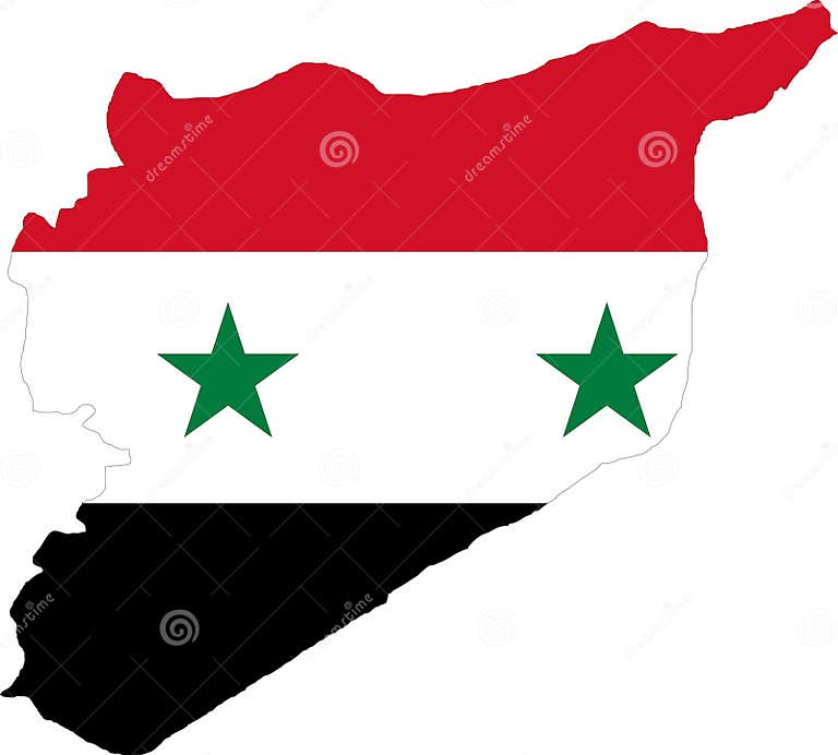 Syria Flag in Map, Syria Map with Flag, Map of Syria, Map with Flag ...