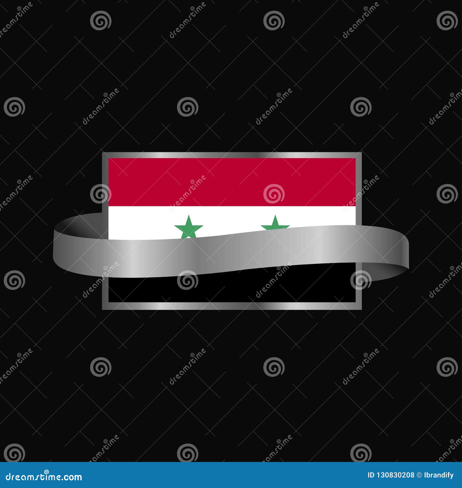 Syria Flag Ribbon Banner Design Stock Vector - Illustration of vector ...