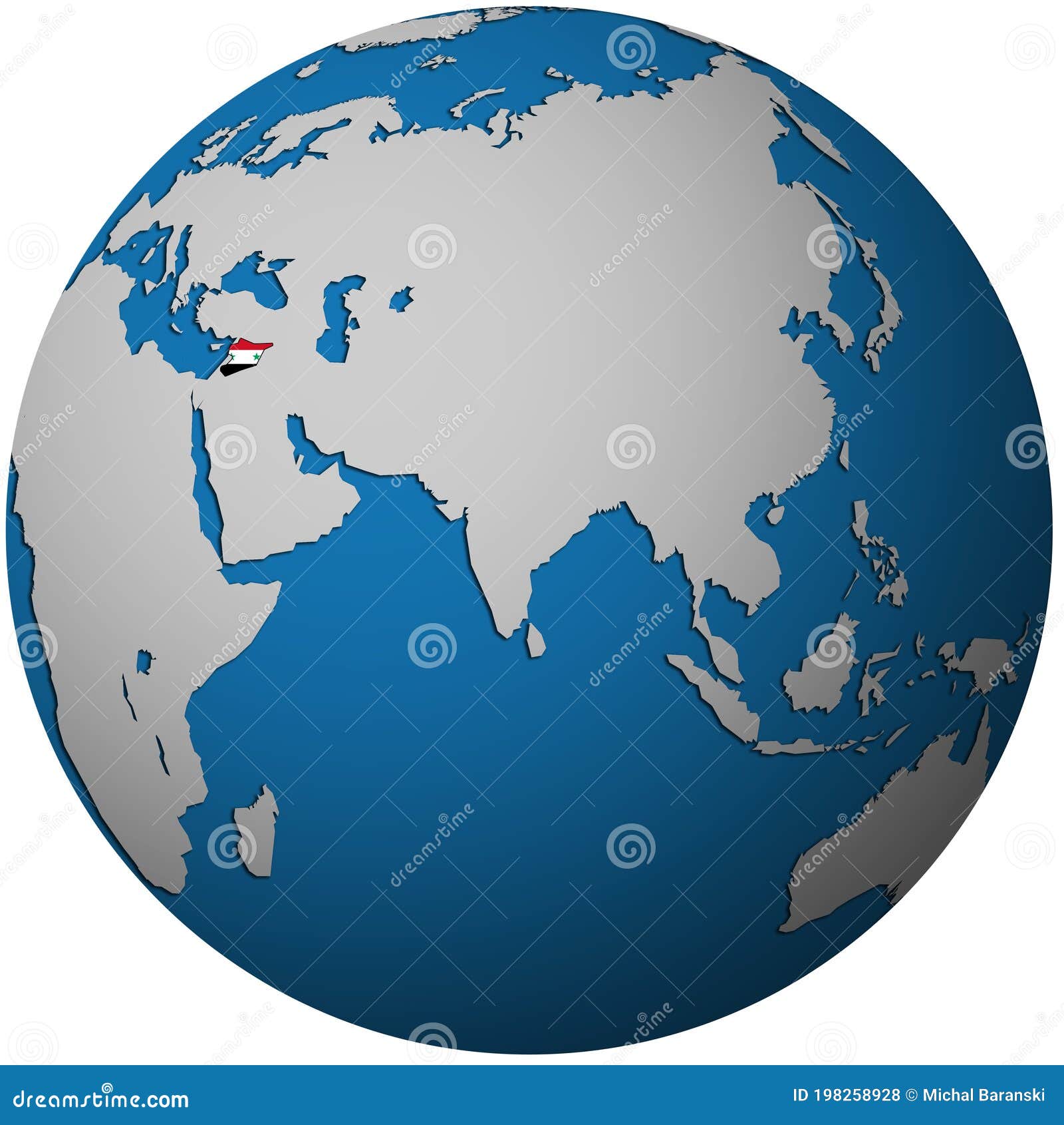 Syria on globe map stock illustration. Illustration of hemisphere ...