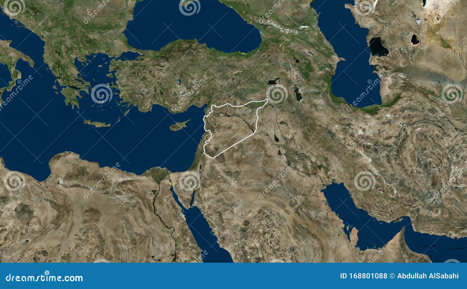 Syria Map with Border 3D Rendering Stock Illustration - Illustration of ...